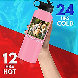 Personalized Water Bottle for Kids with Straw Lid,Custom Stainless Steel Sports Water Bottle with Name or Text-Double Wall Vacuum Insulated Gift Cup for Kids Women Men