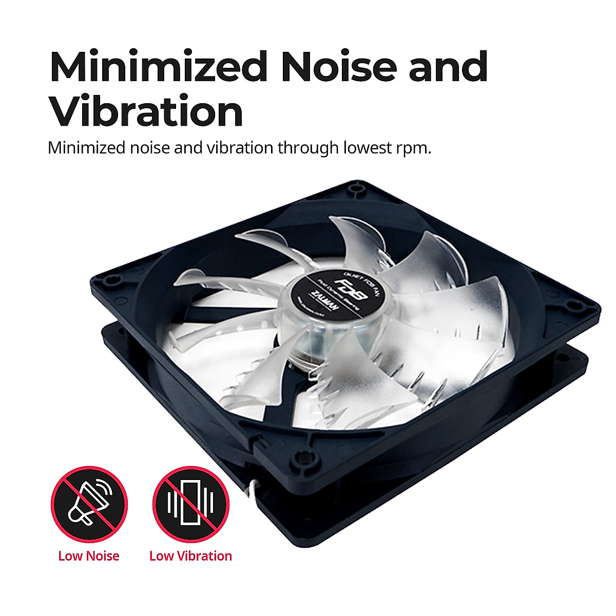 Zalman F2 FBD (SF) Ultra Quiet 92mm FDB Case Fan with Shark Fin Blades, Fluid Dynamic Bearing 150,000 Hour Lifespan, High Airflow 1500 RPM, 20-23 dBA, Anti-Vibration Silicone Pins - Black,ZM-F2 FDB (SF)