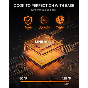 Nuwave Brio 15.5Qt Air Fryer Toaster Oven & Rotisserie Kit, 2024 New Advanced Turbo Convection Tech, Healthy PFAS Free, Max Even & Crisp, Powerful 1800W, 50-425°F, 150 Presets, Smart Probe, 4 Rack