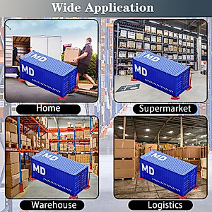 Yellulu 4pcs Machinery Mover, 6T Machinery Skate Dolly with 2 Steering Handle, 13200lbs Machinery Moving Skate, with 360°Rotation Cap and 4 Rollers, Heavy Duty Industrial Moving Equipment,Red