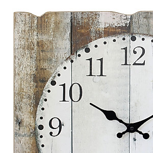 Stonebriar Square 15" Rustic Farmhouse Worn Wood Arabic Number Battery Operated Wall Clock