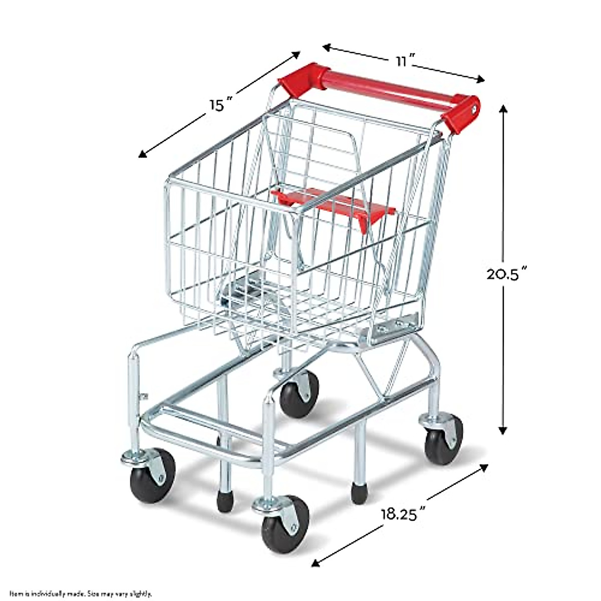 Melissa & Doug Toy Shopping Cart With Sturdy Metal Frame - Toddler Shopping Cart, Pretend Grocery Cart, Supermarket Pretend Play Shopping Cart For Kids Ages 3+