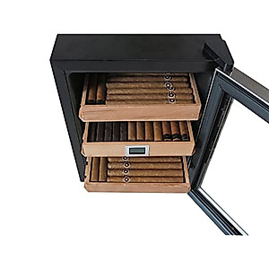 Prestige Import Group Clevelander Thermoelectric Cooler Humidor - Up to 250 Capacity - Color: Black w/Stainless Steel Door