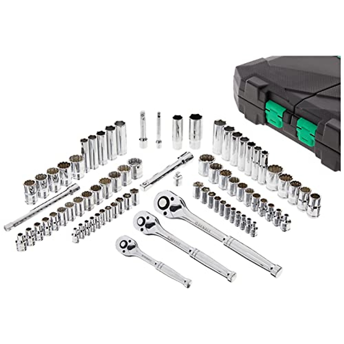 Amazon Brand - Denali 170-Piece All-Purpose Tool Kit and Socket Set, 16 x 20 x 3.5 in