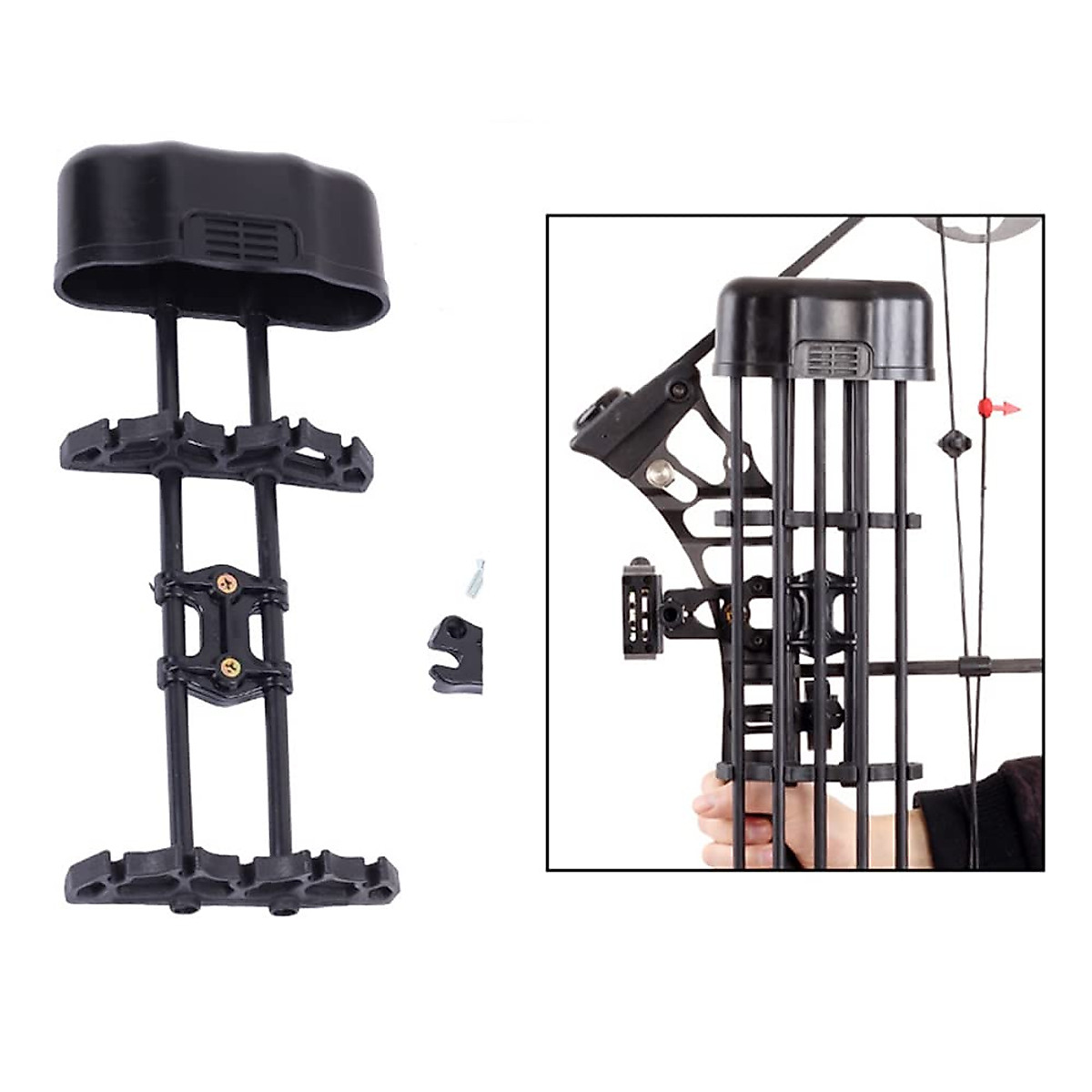 Huntinghome Universal Archery Quiver, 5 Slot Quick Release Bow Holder for Compound Bow and Recurve Bow