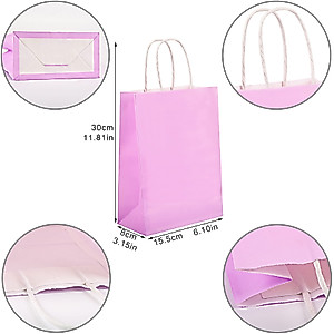 Larcenciel 12 Pcs Gift Bags with Tissue Paper, 6 Colors Paper Bags with Handles, Rainbow Party Favor Bags Candy Bags Treat Bags Goodie Bags for Party, Gift Wraps, Birthday, Wedding,Baby Shower (Small)