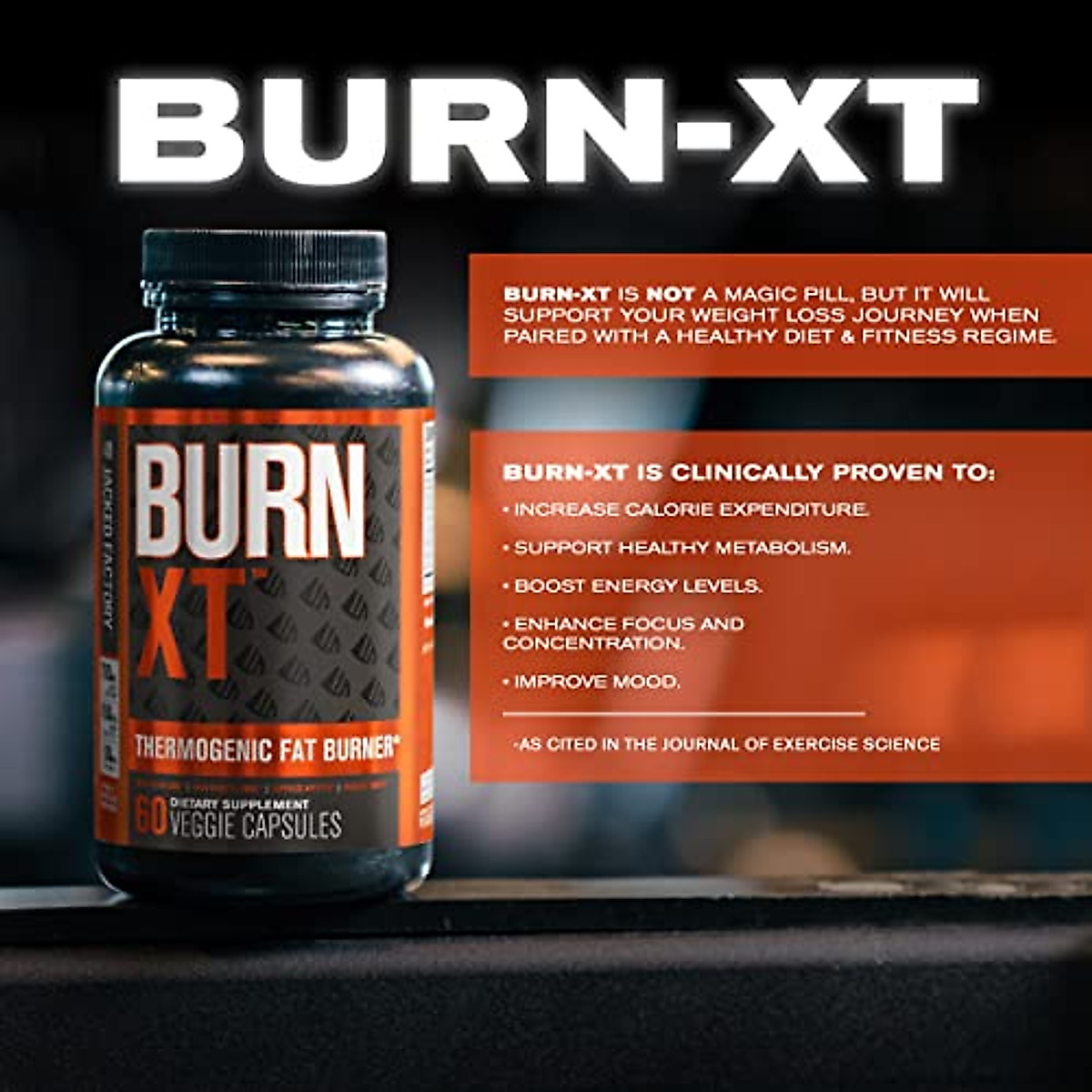 Burn-XT for Men & Women - Improve Focus & Increase Energy - Premium Acetyl L-Carnitine, Green Tea Extract, Capsimax Cayenne Pepper, & More - 30 Natural Veggie Pills