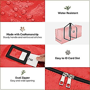 BALEINE 9 ft Christmas Tree Storage Bag, Heavy Duty Extra Large Artificial Christmas Tree Bag with Reinforced Handles and Dual Zippers Wide Opening (Red, 9 ft)
