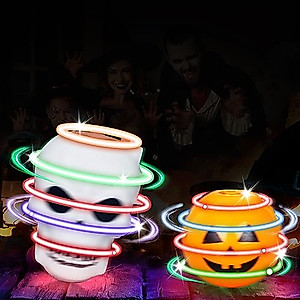 VOMAOK 4 Pack Halloween Spinning Top Toys with Flashing Lights and Music for Kids Boys Girls Halloween Party Favors Treats Prizes Halloween Goodie Bag Fillers Gifts