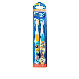 Kali Dreams Blippi Toothbrush Set - 4 Toothbrushes, and Floss. (Blippi Toothbrush Floss)