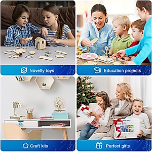 Poraxy 6 in 1 STEM Toys for Kids Ages 8-12, STEM Kits, 3D Wooden Puzzles, Educational Science Projects Building Model Kits, Birthday Gifts for Boys and Girls Ages 7 8 9 10 11 12 13 Years Old