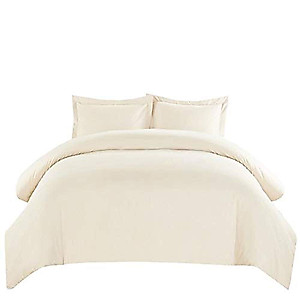 Royal Hotel's Solid Ivory 550-Thread-Count 3pc King/Cal-King Duvet-Cover 100-Percent Cotton, Sateen Solid
