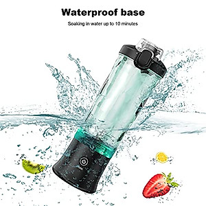 Portable Blender, YKSINX Smoothies Blender, 20 oz Personal Blender for Shakes and Smoothies with USB Rechargeable Travel Sports Blender Bottle Black