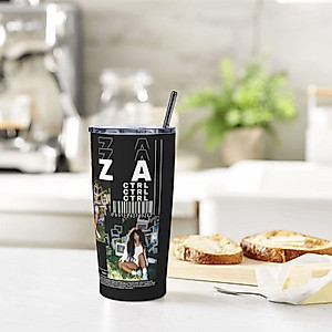 Zyxmconas SZAs Stainless Steel Insulated Tumbler Double Wall Travel Cup With Straw And Lid For Home Office Car 20 oz