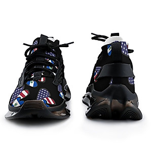 Interlocking Hearts American El Salvador Flag Sport Shoes for Men Women Non Slip Lightweight Breathable Walking Running Shoes 8women/6men