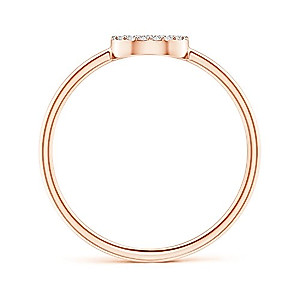 Pure Ignis Lab Created Open Circle Diamond Ring in 14k Rose Gold (0.09 ctw, H Color, SI2 Clarity, Ring Size 7) - April Birthstone