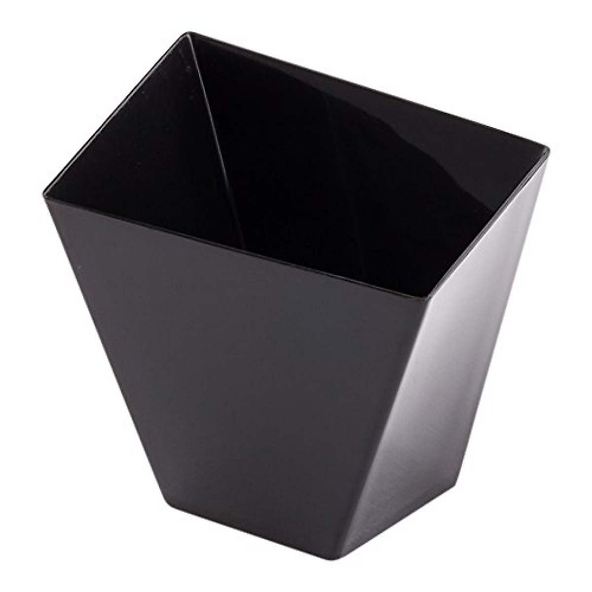 Restaurantware 2 Ounce Dessert Dishes 100 Disposable Mini Party Serving Cups - Durable Sustainable Black Plastic Girata Dishes Serve Drinks Desserts Or Samples For Weddings Or Catering