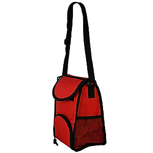 Ensign Peak Deluxe Insulated Lunch Sack with Adjustable Strap, Zipper Pocket and Leak Proof, Red