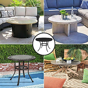 Ziewee Round Outdoor Table Cover Waterproof 60" Dia x 6" H Round Patio Furniture Covers 600D Patio Table Top Cover for Table and Chair Sets Rainproof & Windproof Anti-UV Patio Table Cover 150x15cm