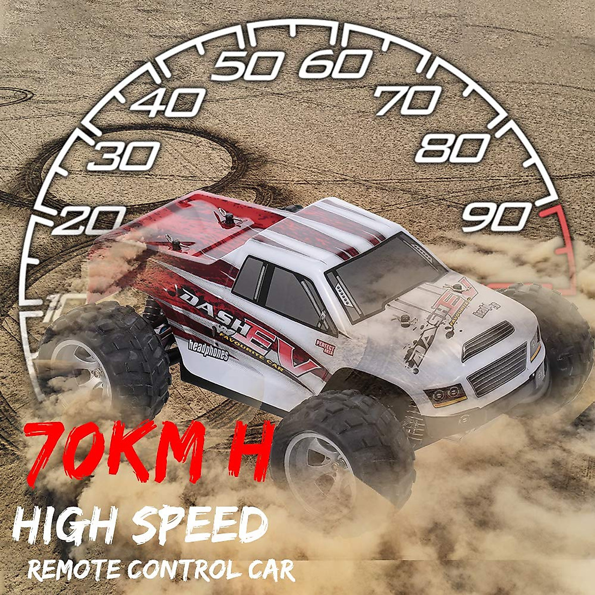 WLtoys A979B RC Car, 1/18 Scale Remote Contro Car, 4WD 70KM/h High Speed RC Truck, 2.4GHz All Terrain Off Road RC Crawler RTR for Kids and Adults