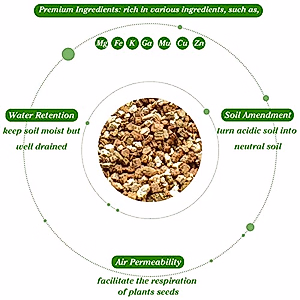 Halatool 2 QT Horticulture Vermiculite Professional Soil Addictive Coarse Grade Vermiculite for Plants Gardening Mushrooms Seed Starting