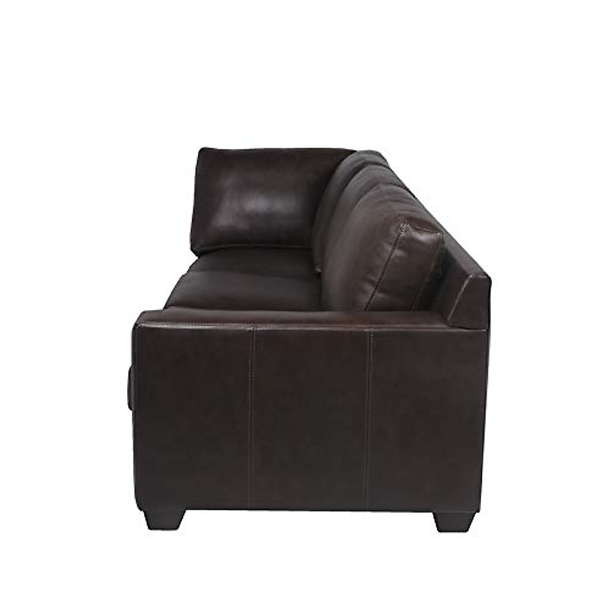 Nice Link Home Furnishings Lauren Leather Two Piece Dark Brown Colored Sectional