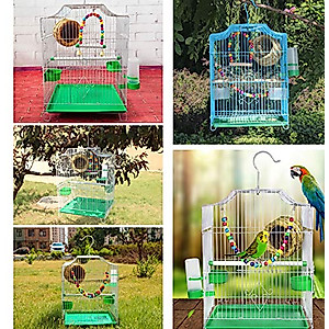 Lamoutor 4Pcs Bird Water Feeder Plastic Drinker Feeder Water Clip for Parrots Budgie Cockatiel Lovebirds