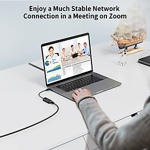 CableCreation USB C to 2.5G Ethernet Adapter, USB C 3.1 to RJ45 2.5 Gigabit LAN Thunderbolt 3, Compatible with MacBook Pro MacBook Air iPad Pro Surface Pro 7 Dell XP15 13 Chromebook Windows Mac OS