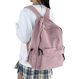 PAUBACK Purple School Backpack for Girls Water Resistant High School Book Bag Simple Backpack for Teens Boys Girls, Lightweight Simple Middle School Back Pack Daypack