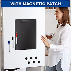 Rammos Magnetic Clipboards 2 Packs Black Clip Board with Magnetic 12.3" x 8.9" Clipboard for Office Classroom Home Refrigerator(Black)