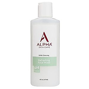 Alpha Skin Care Refreshing Face Wash | Anti-Aging Formula | Citric Alpha Hydroxy Acid (AHA) | Gently Cleanses, Purifies, Tones & Restores Ideal PH | For All Skin Types | 6 Fl Oz