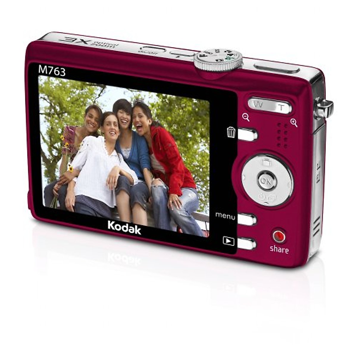 Kodak Easyshare M763 7.2 MP Digital Camera with 3xOptical Zoom (Red)