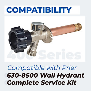 Xinafan 630-8500 Wall Hydrant Complete Service Kit Compatible with Prier Outdoor Faucet Repair Kit 500 400 Series Vacuum Breaker and Handle Replacement Part Outside Faucet Wall Hydrants Accessories