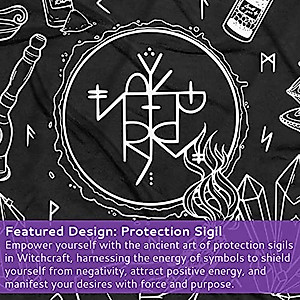 SpellCloth - Protection Magic Blanket, Perfect for Witchy Gifts, Witchy Room Decor, Wiccan Decor, and Witch Stuff Like Witch Bedding, Witch Throw, and Tapestry for Bedroom