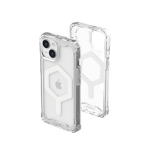 URBAN ARMOR GEAR UAG Designed for iPhone 15 Case 6.1" Plyo Ice/White Compatible with MagSafe Bundle with UAG Screen Protector Glass Shield Plus 6.1"