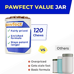 PAWFECTCHEW Pawfect Mobility - Glucosamine Treats for Dogs - Hip & Joint Health Supplement Chews w/Omega-3, Chondroitin, MSM - Made in USA - Joint Pain Relief - Hip & Joint Care - 120ct
