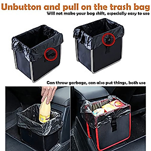 Miytsya 1 PC Hanging Car Trash Bag Can Premium Waterproof Litter Garbage Bag Organizer 22 * 22 * 14.5CM (Grey)