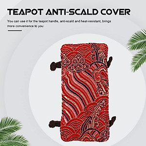 HEMOTON 2pcs Teapot Handle Gloves Pot Handle Covers Kettle Handle Cover Decorative Handle Cover Tea Pot Hot Handle Cover Pot Handle Mitt Tea Pot Holder Pan Tea Ceremony Accessories Cloth