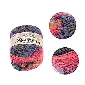 FAVOMOTO 1 roll Floss Crochet D Weaving Rainbow and Scarf Yarns Kit Bulk Balls Soft Threads Color Shawl Supplies for Hat Yarn Handmade Hand- Hand-Knitted Segment Knitwear DIY Cross