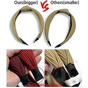 Kisslife 10 Pack Wide Headbands Knot Turban Headband Hair Band Elastic Plain Fashion Hair Accessories for Women and Girls, Children 10 Colors