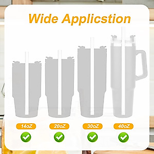 6PCS Replacement Straws for 40 oz Stanley Adventure Quencher Travel Mug, Clear Reusable Straw Replacement with Cleaning Brush Compatible with 40oz Stanley Water Bottle Cup Accessories