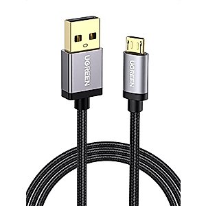 UGREEN Micro USB Cable, 1.5FT High Speed Fast Charging USB Cable, Nylon Braided Durable Android Phone Charger Cord, Compatible with Samsung Galaxy S7 S6 Note LG V10 Tablet PS4 MP3