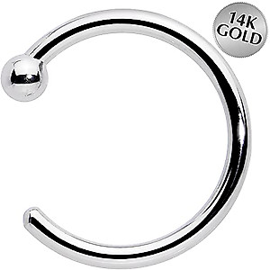 Body Candy Nose Hoops 14k Gold White Gold Nose Ring Piercing Jewelry 18 Gauge 5/16"