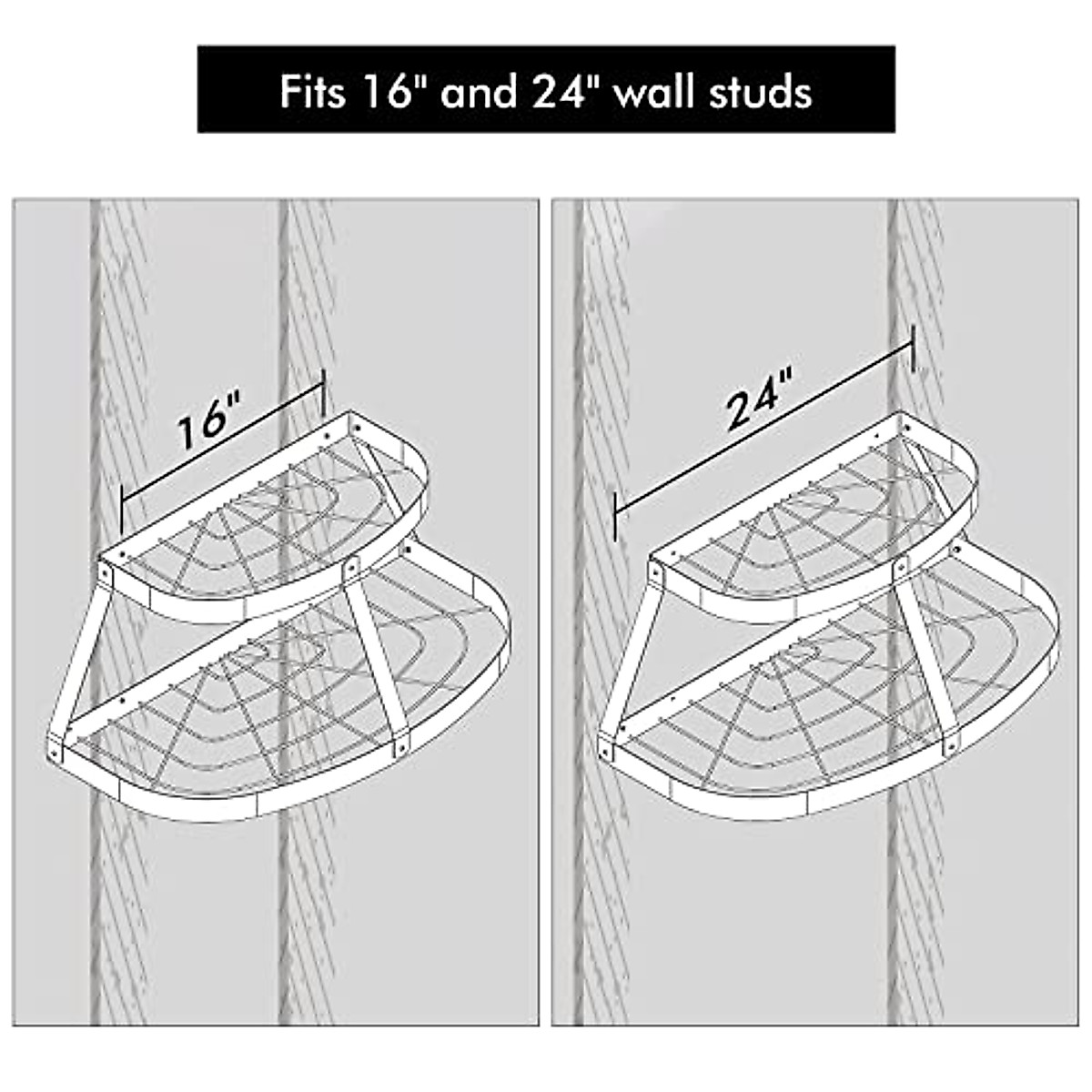 KES 27.5-Inch Pot Rack Wall Mounted, 2-Tier Hanging Pot Rack for Pots and Pans Storage, Classic Semi-Circle Design, Black, KUR502S70B-BK