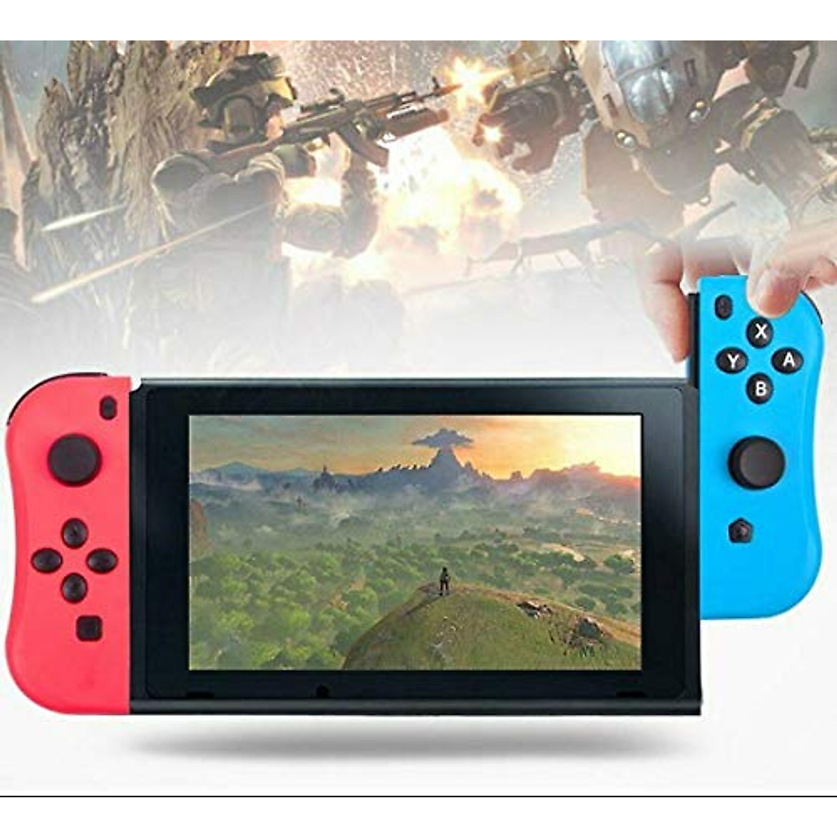 OMKARSY NS Switch Joy Pad Controllers - Left and Right Controllers Compatible with Nintendo Switch as a Joy Con Controller Replacement - Red/Blue