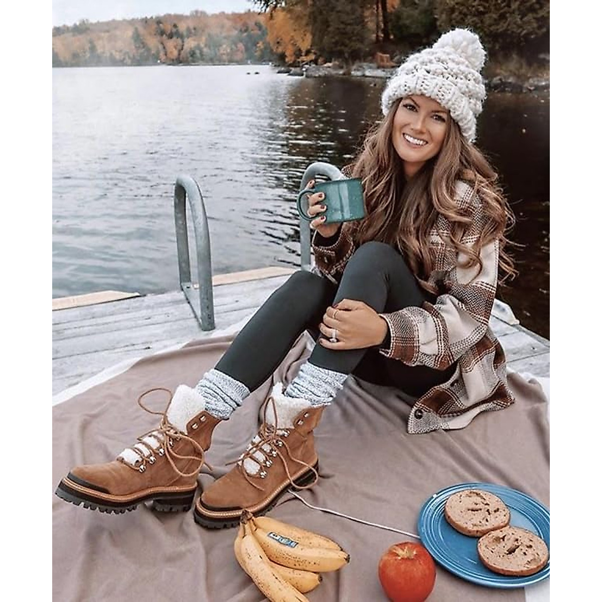 High Waisted Fleece Lined Leggings for Women No See-Through-Soft Athletic Tummy Control Black Pants for Running Yoga Workout(3 Pack Black,L-XL)