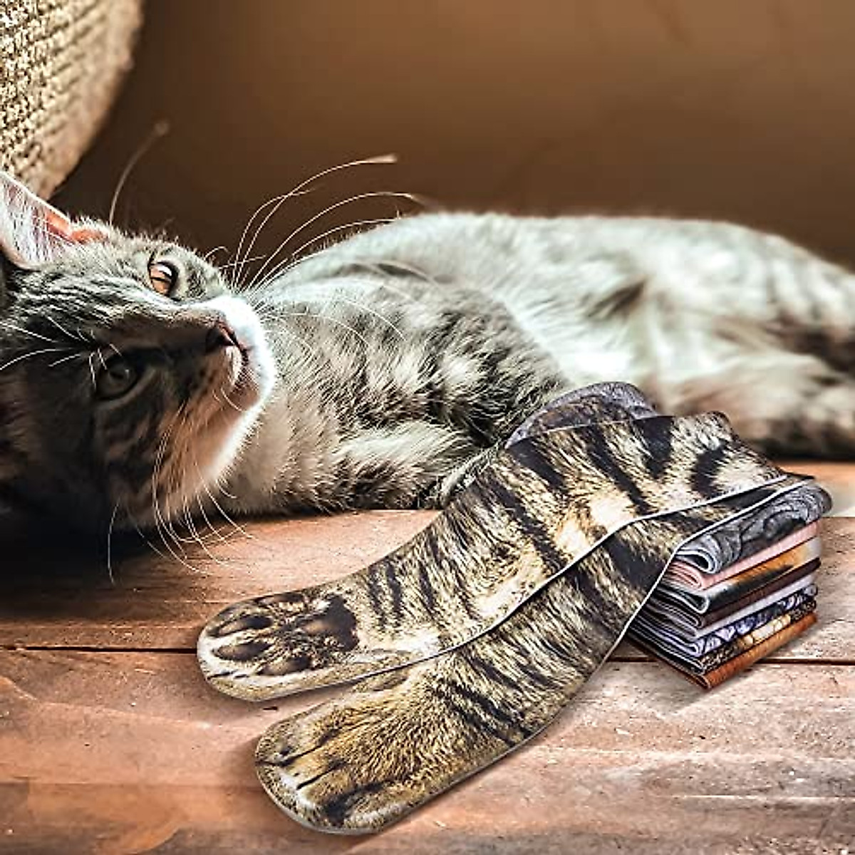 AGRIMONY Funny Socks for Men Women Teens-Fun Animal Cat Paws Socks 3D Casual Novelty Crew Socks Funky Crazy Silly Socks-Valentines Christmas Cat Gifts Stocking Stuffers