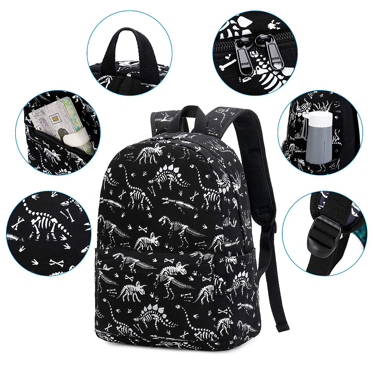 LEDAOU Kids School Backpack with Lunch Box for Boy Kindergarten BookBag School Bag Preschool Kindergarten Toddler Backpack (Luminous)