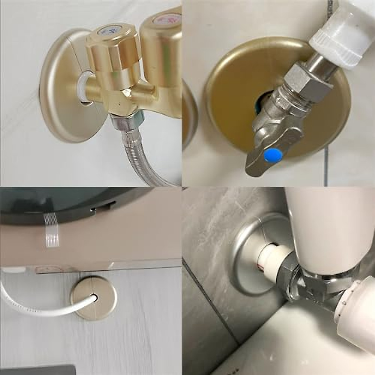 ABS Wall Split Flange Self-Adhesive Tape Round Escutcheon Plate Cover for Water Pipe Faucet Decoration Accessories faucet pipe flange pipe cover (22)