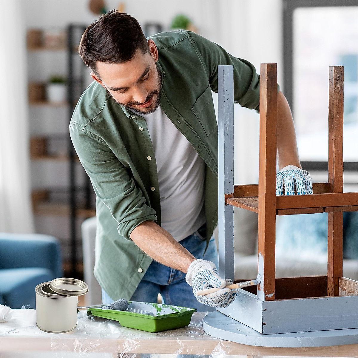 Cornucopia Metal Paint Cans with Lids (1/2 Pint Size, 6-Pack), 1-Cup Capacity Empty Unlined Half Pint Paint Pails